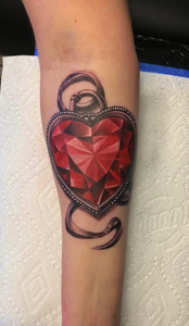 Heart Locket Gem Tattoo - TattMania